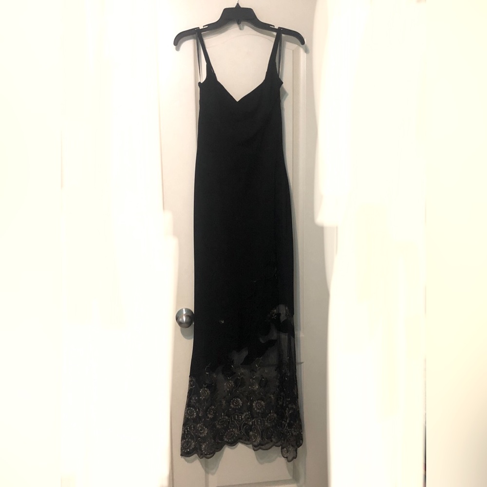 Cache Medium Formal Open Back Lace Dress - Gem